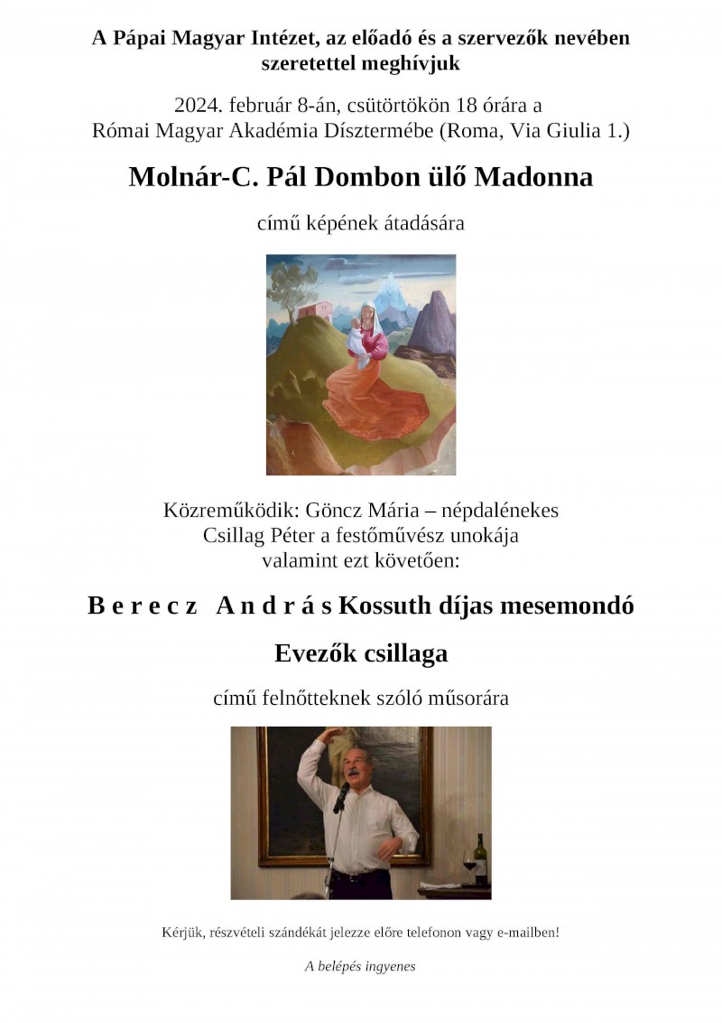 Képátadás Rómában | Pál Molnár-C. Studio & Museum